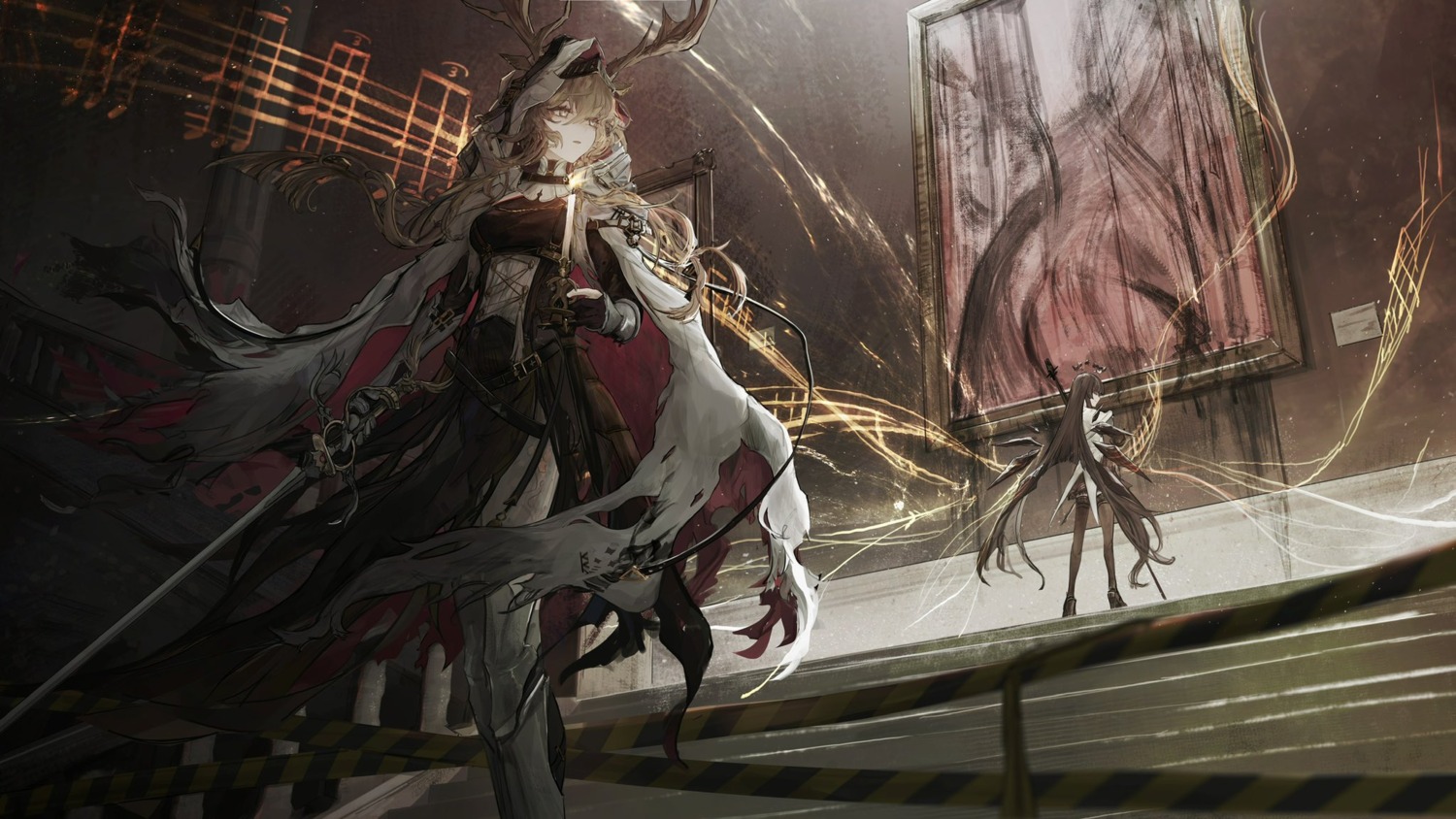 nueegochi arknights virtuosa (arknights) viviana droste angel animal ears armor dress horns ...